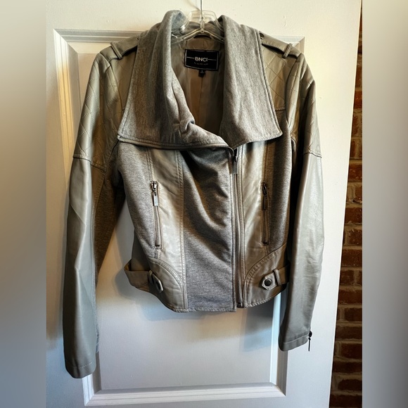 blanc noir | Jackets & Coats | Blanc Noir Mixed Media Leather Jacket | Poshmark